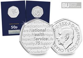 2023 75 Years of the NHS King Charles III 50p Coin - Mintage: n/a